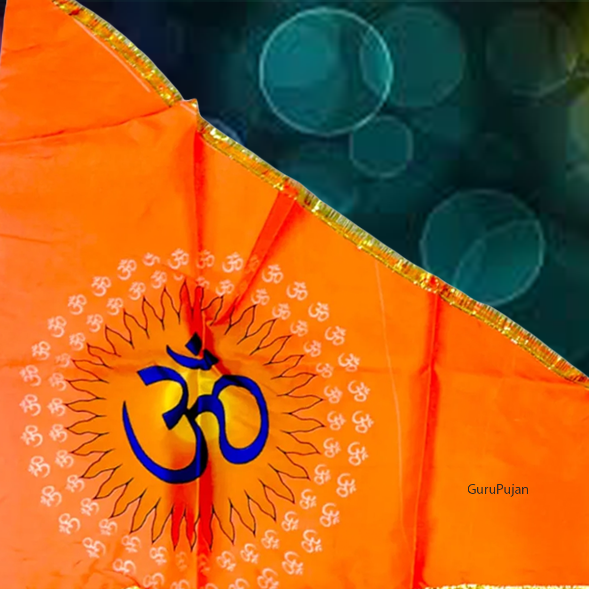 Om Flag with Om Symbol – Orange Bhagwa Jhanda – gurupujan – GuruPujan