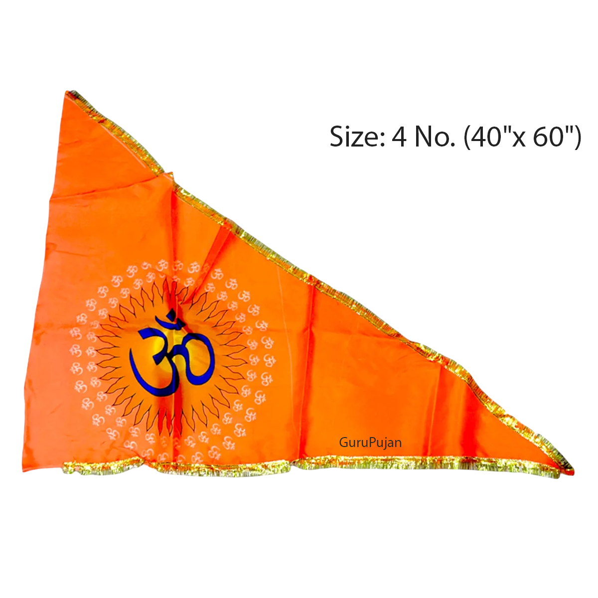 Om Flag with Om Symbol – Orange Bhagwa Jhanda – gurupujan – GuruPujan