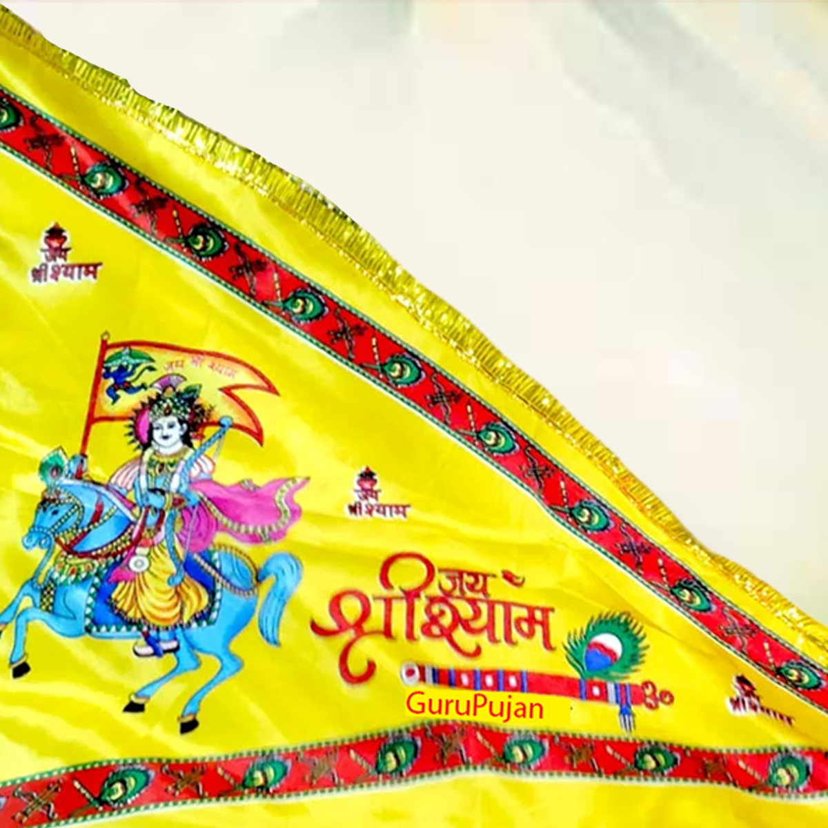 Khatu Shyam Ji Flag | Nisan Triangle | Baba Khatu Shyam Jhanda For Tem ...