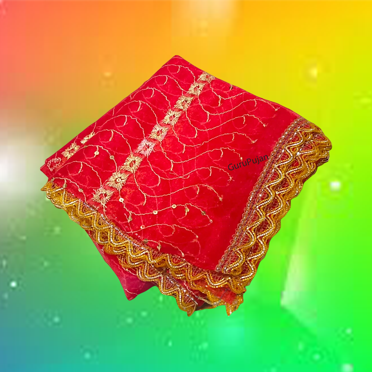 Lal Chunni | Mata Rani Red Chuniri 2 Meter – Gurupujan – GuruPujan